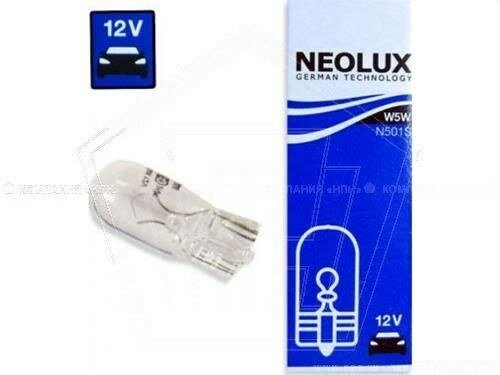 Лампа 12 v 5 w neolux (габариты) без цоколя w2.1x9.5d original (nl-501)