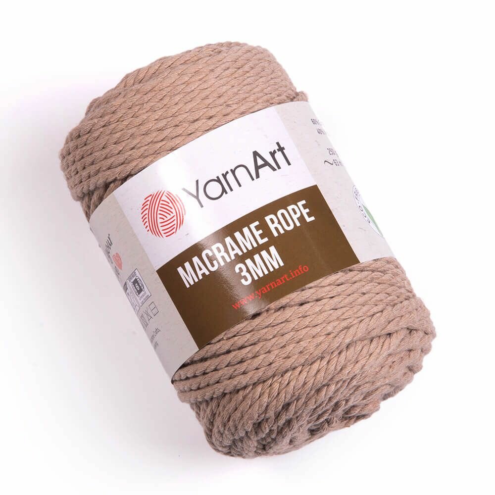 Пряжа Макраме РОП 3 мм (Macrame Rope 3 mm) упаковка 4 мотка 250 г. 63 м. 60% хлопок 40% вискоза цвет 768 бежевый