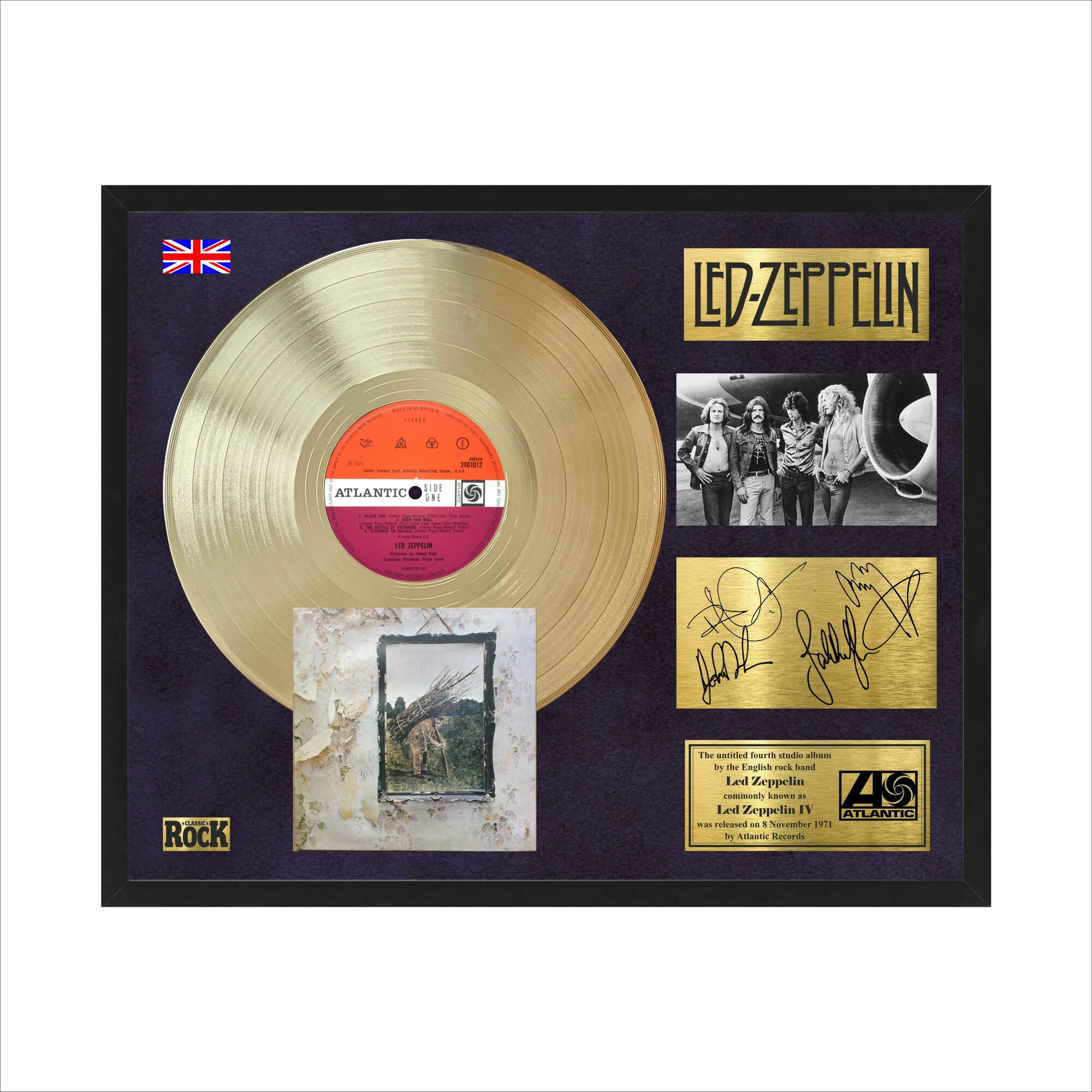 Виниловая пластинка Led Zeppelin в рамке