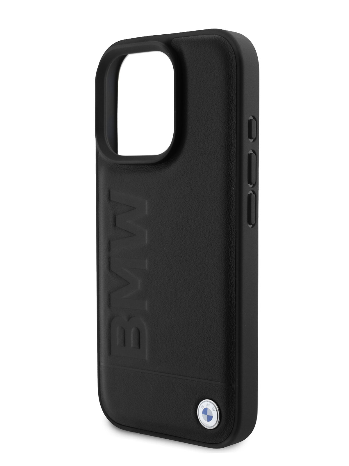 BMW для iPhone 16 Pro Max чехол Signature Leather Logo imprint Metal logo Hard Black