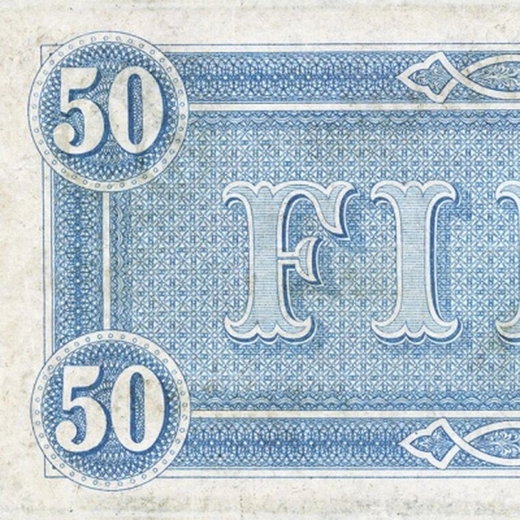 50 долларов 1864 года Конфедерация Ричмонд, сувенирная копия, банкноты и купюры редкие коллекционные