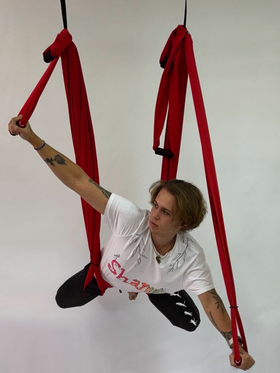 Гамак для йоги YoGuru Stretch с ручками ш. 1,5 м, спорта