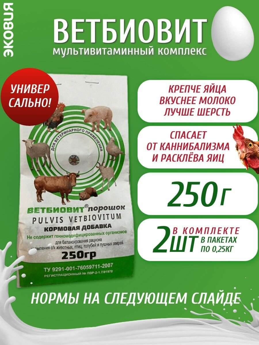 250г Ветбиовит (витаминно-минеральный-аминокислотный комплекс), 2 шт