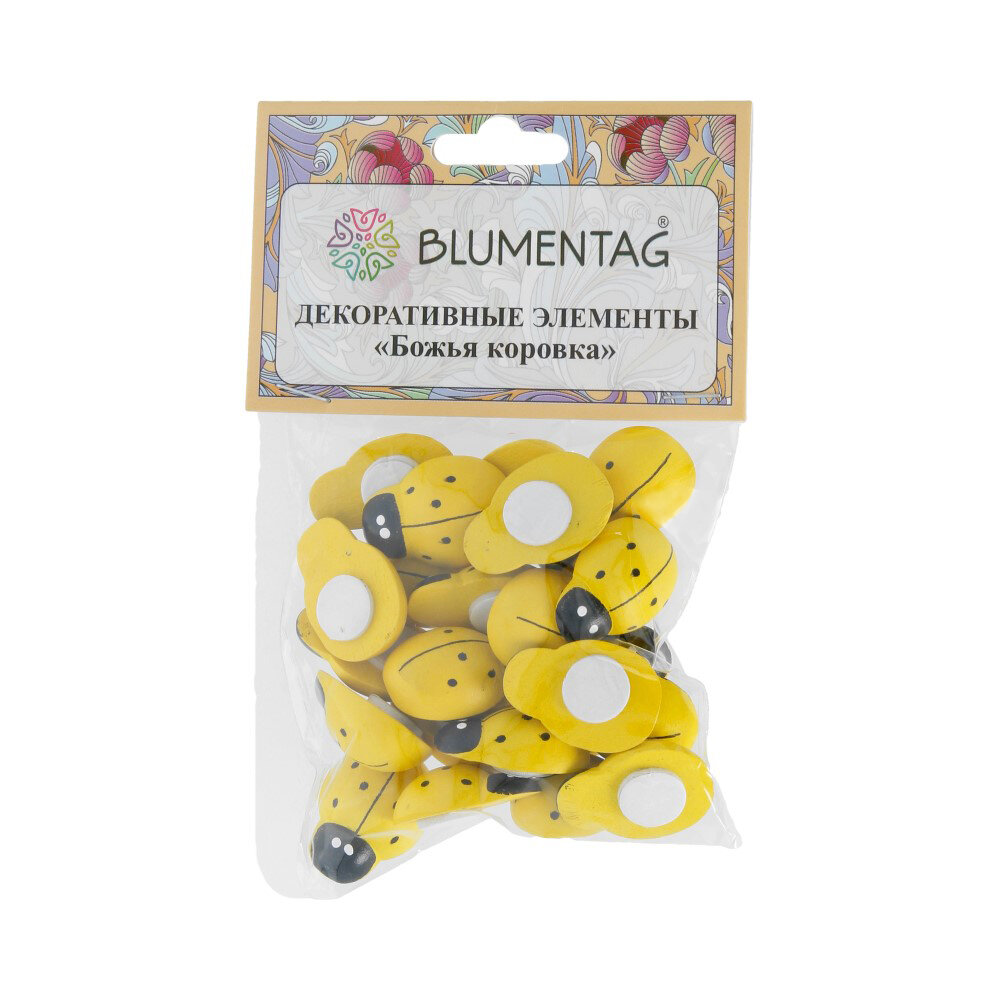 "Blumentag" WLBF-03 Декоративные элементы 24 шт. 2.5 см "Божья коровка"/желтый