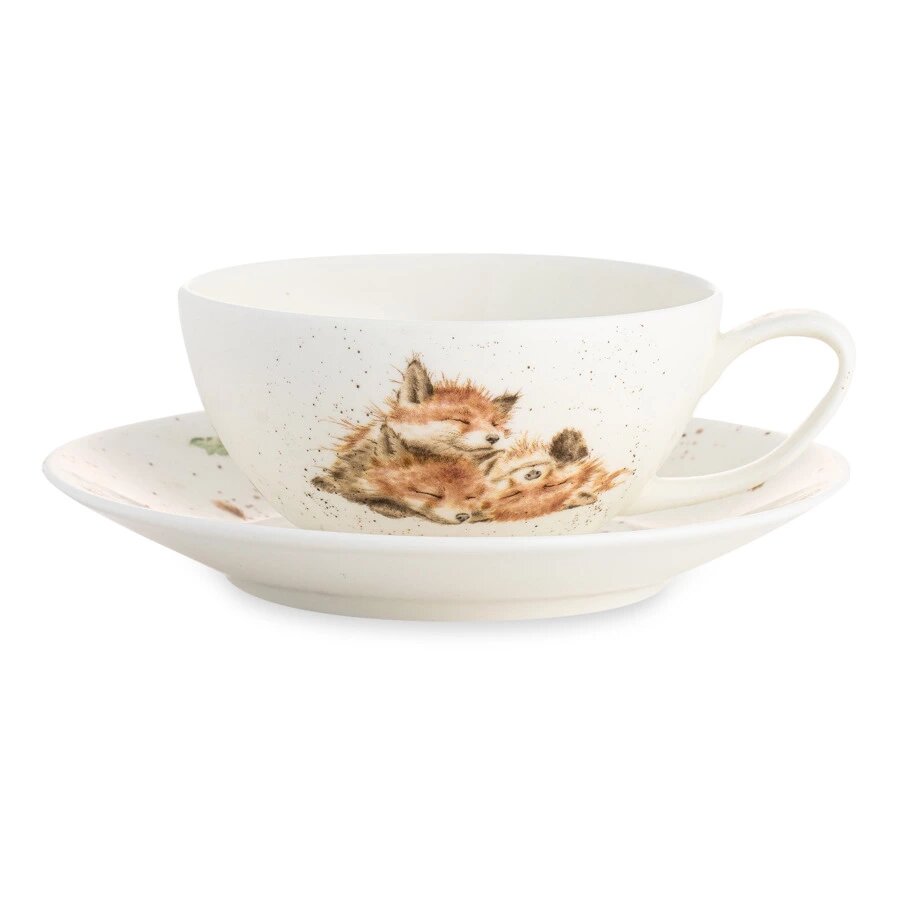 Чашка для капучино с блюдцем Royal Worcester Забавная фауна Лисички 300 мл
