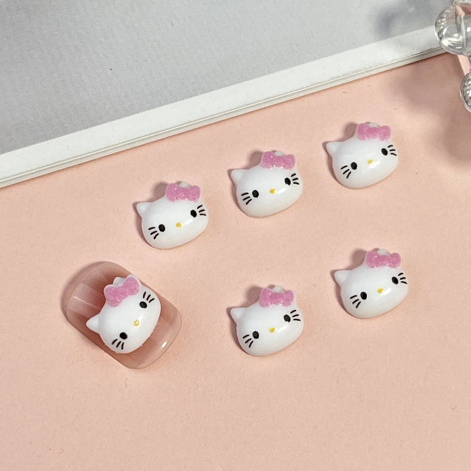 Мини-глазки Hello Kitty для ногтей, 6 шт, Розовый, Color: F