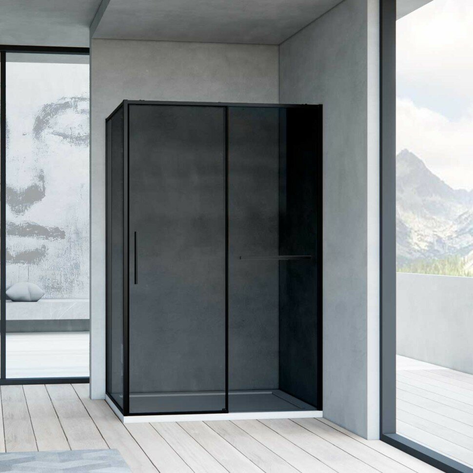 Душевой Уголок Slim Soft Vsr-1ss9012cgb, 1200*900, Черный, Стекло Тонированное