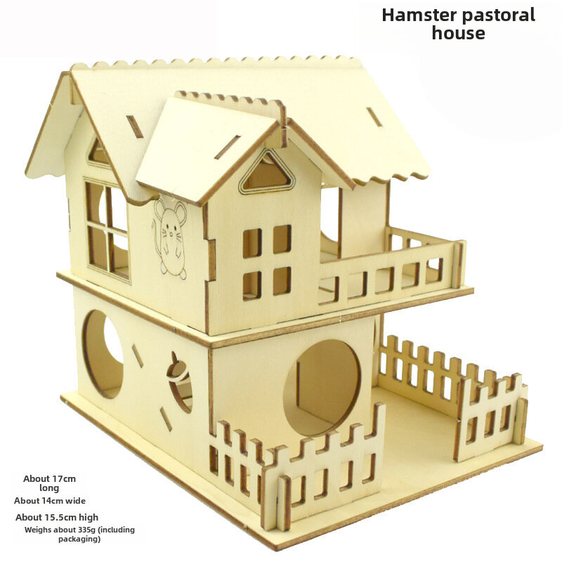 Домик-клетка "Загородный домик", для хомяка, натуральный цвет