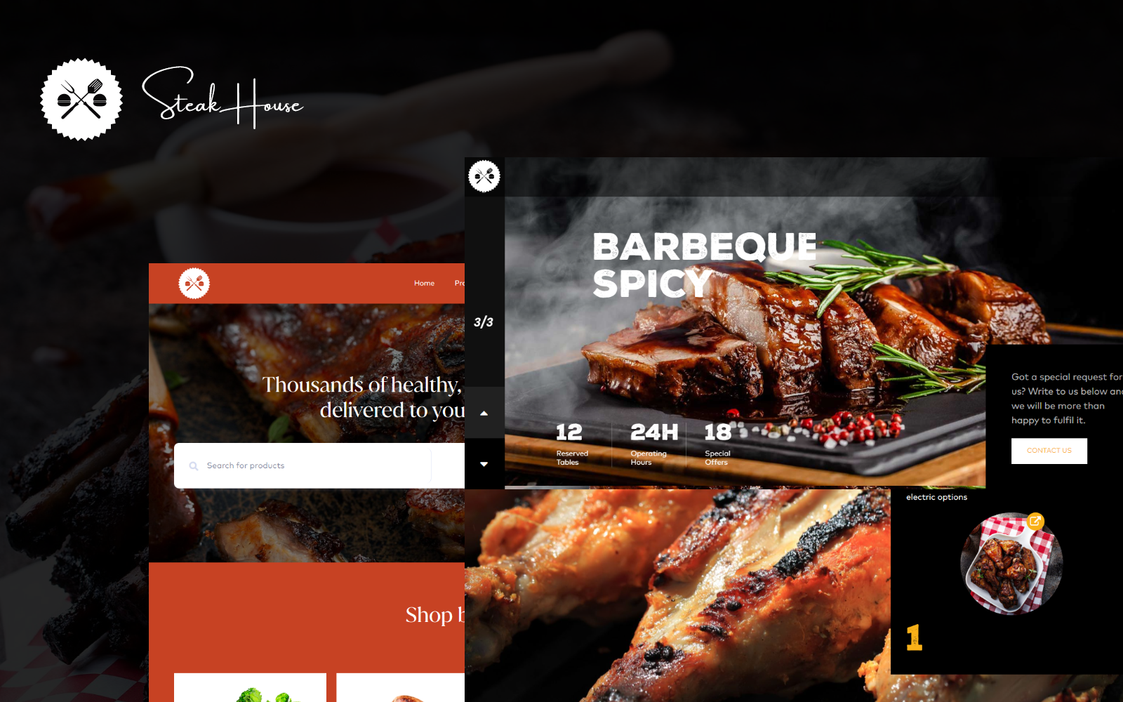 Подарочный сертификат на Шаблон для сайта Вордпресс с демоконтентом Steakhouse Restaurant Bakery Hotel Booking and Woocommerce Theme WordPress Theme