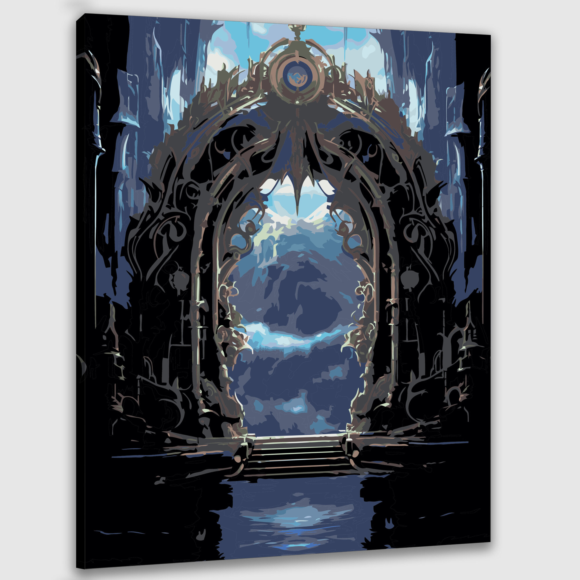 Картина по номерам 40x50 см, цифровое художественное п, волшебный портал, стимпанк, фэнтези, шестеренки, магия