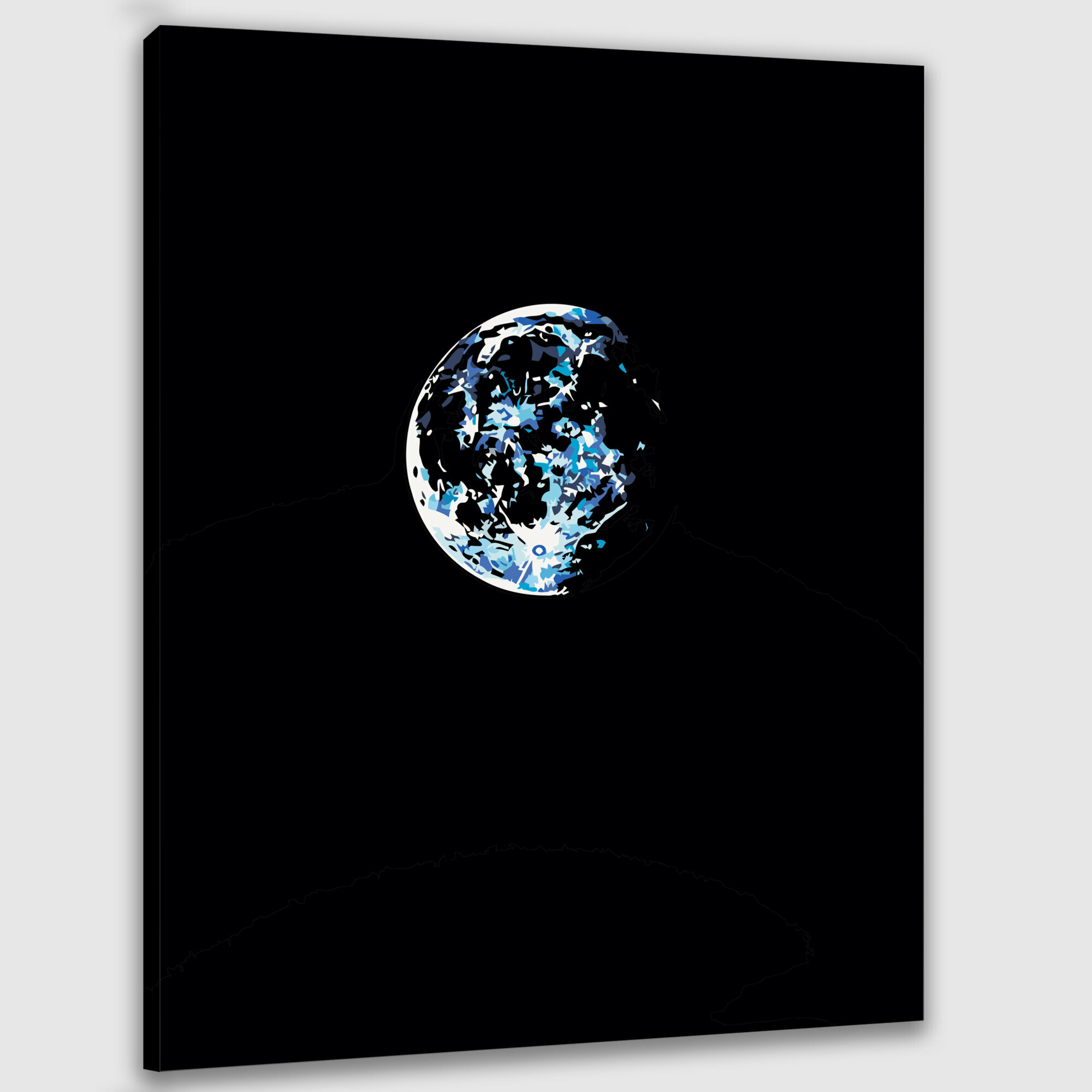 Картина по номерам 40x50 см, луна, высокая четкость, полная, лунный горизонт, движение, неземная красота, большая