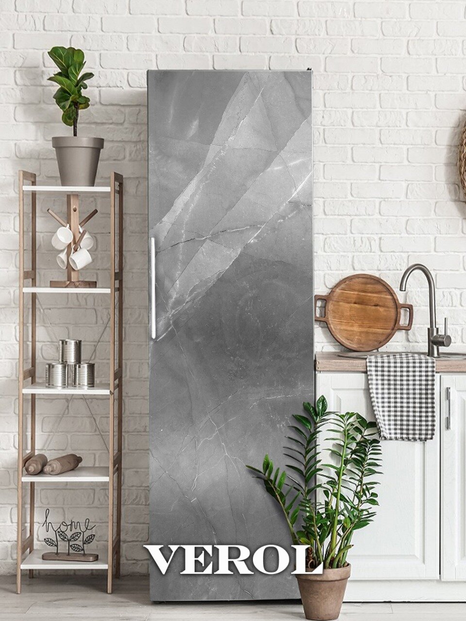 Наклейка на холодильник VEROL "Мрамор" наклейка интерьерная, декор для дома, для кухни