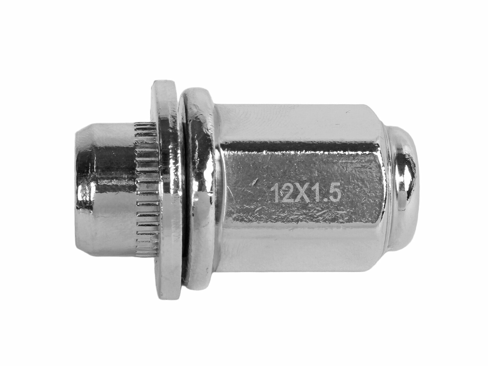 Гайка колеса M12x1.5x47 с прессшайбой, ключ 21 хром
