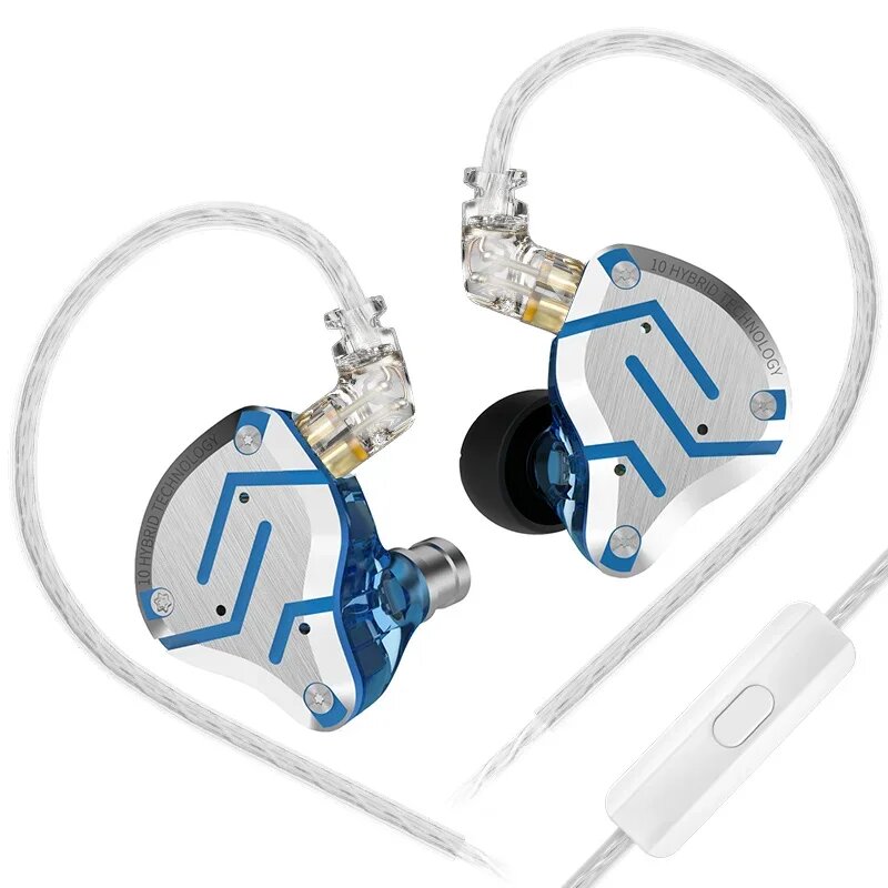 KZ ZS10 PRO наушники внутриканальные, Glare Blue Mic