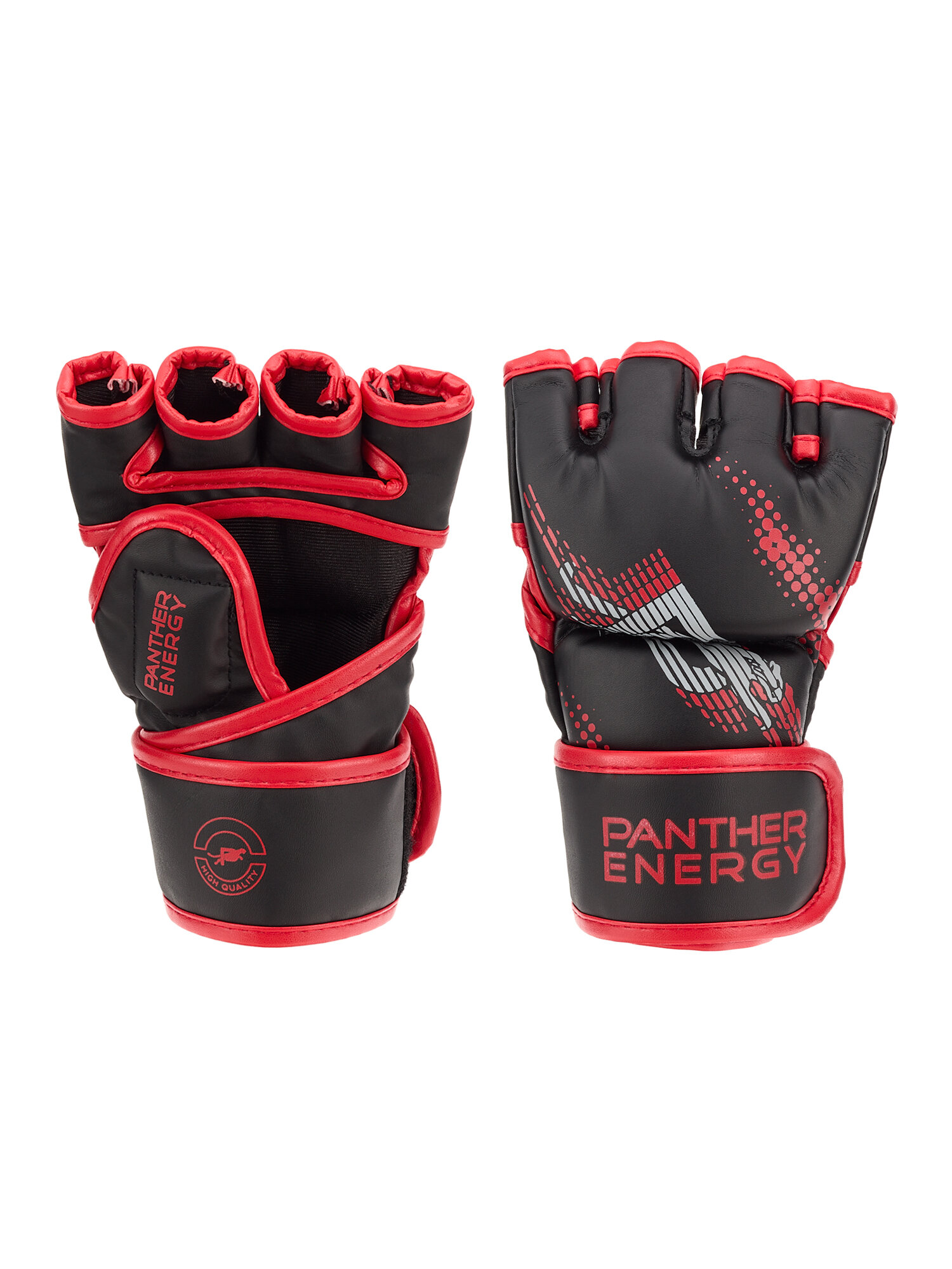 Перчатки для единоборств "ULTIMATUM", для ММА, черные, красные, размер M