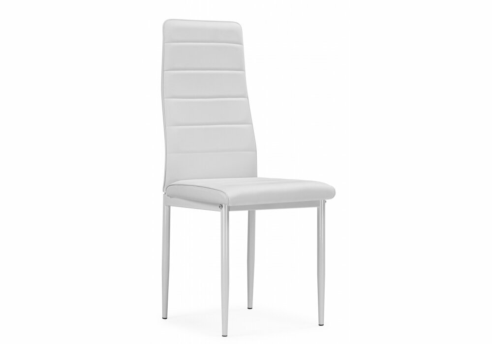 Стул на металлокаркасе DC2-001 woodville белый, экокожа и металл, мягкое сиденье, без подлокотников