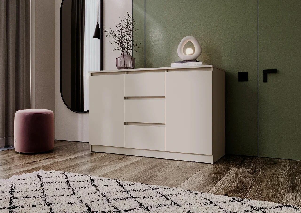 Челси Комод 1200 2 двери 3 ящ. Кашемир