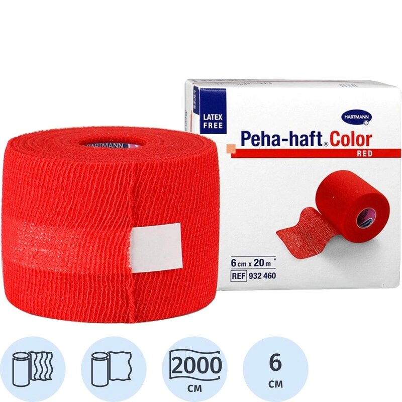 Бинт самофикс эласт 20м х 6см, красный, PEHA-HAFT