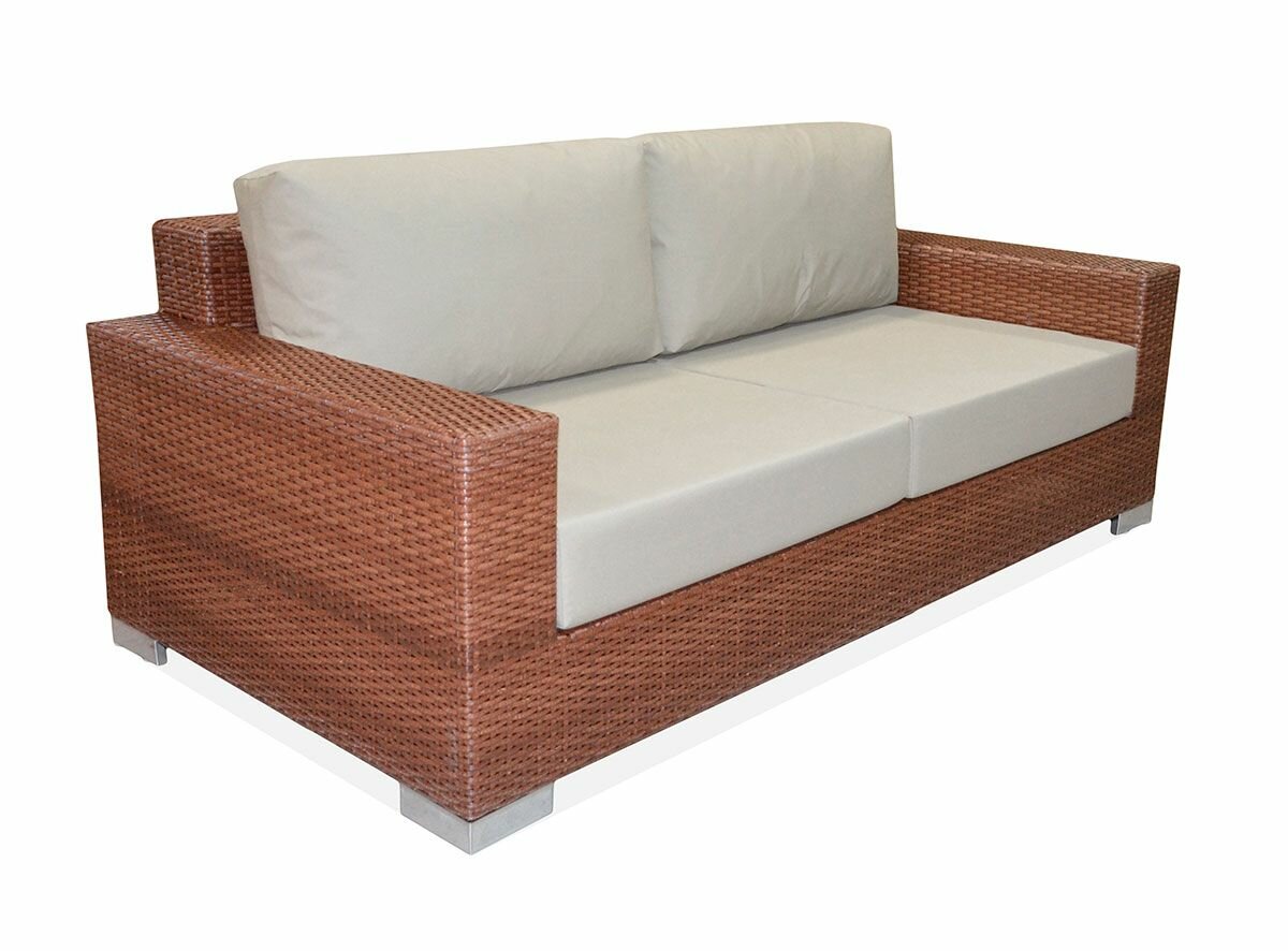 Диван из искусственного ротанга Майами 2х местный, цвет коричневый