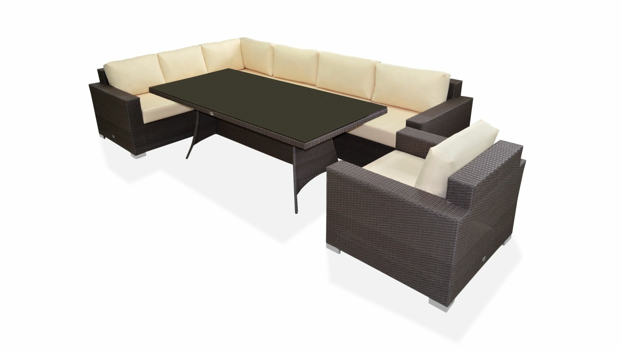 Комплект из искусственного ротанга Бахрейн, цвет темно-коричневый