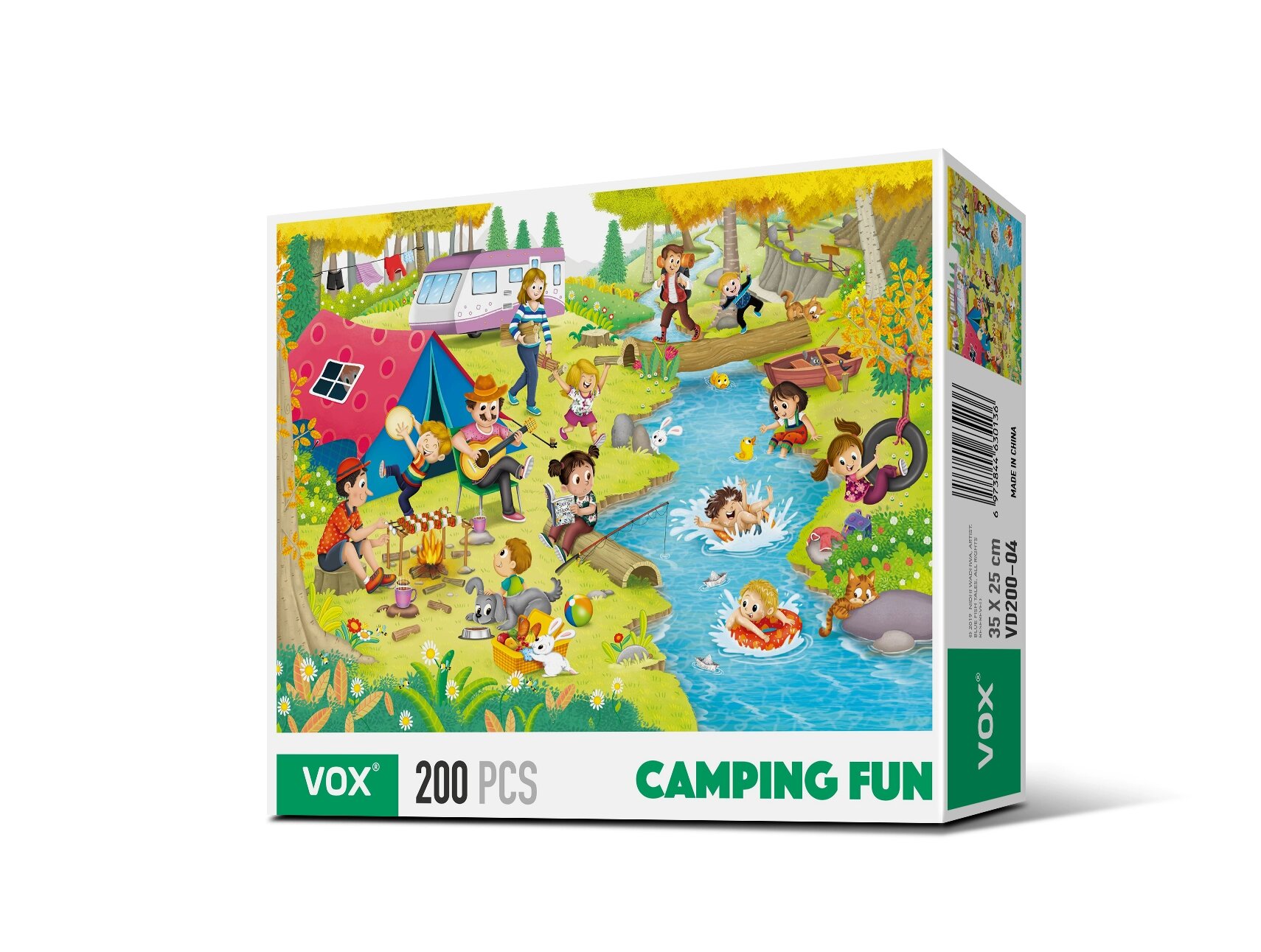 Пазл Fusi VOX, 200 деталей, развивающий, для мальчиков и девочек 6-8 лет, на космическую тематику ВД200-04 Кемпинг –