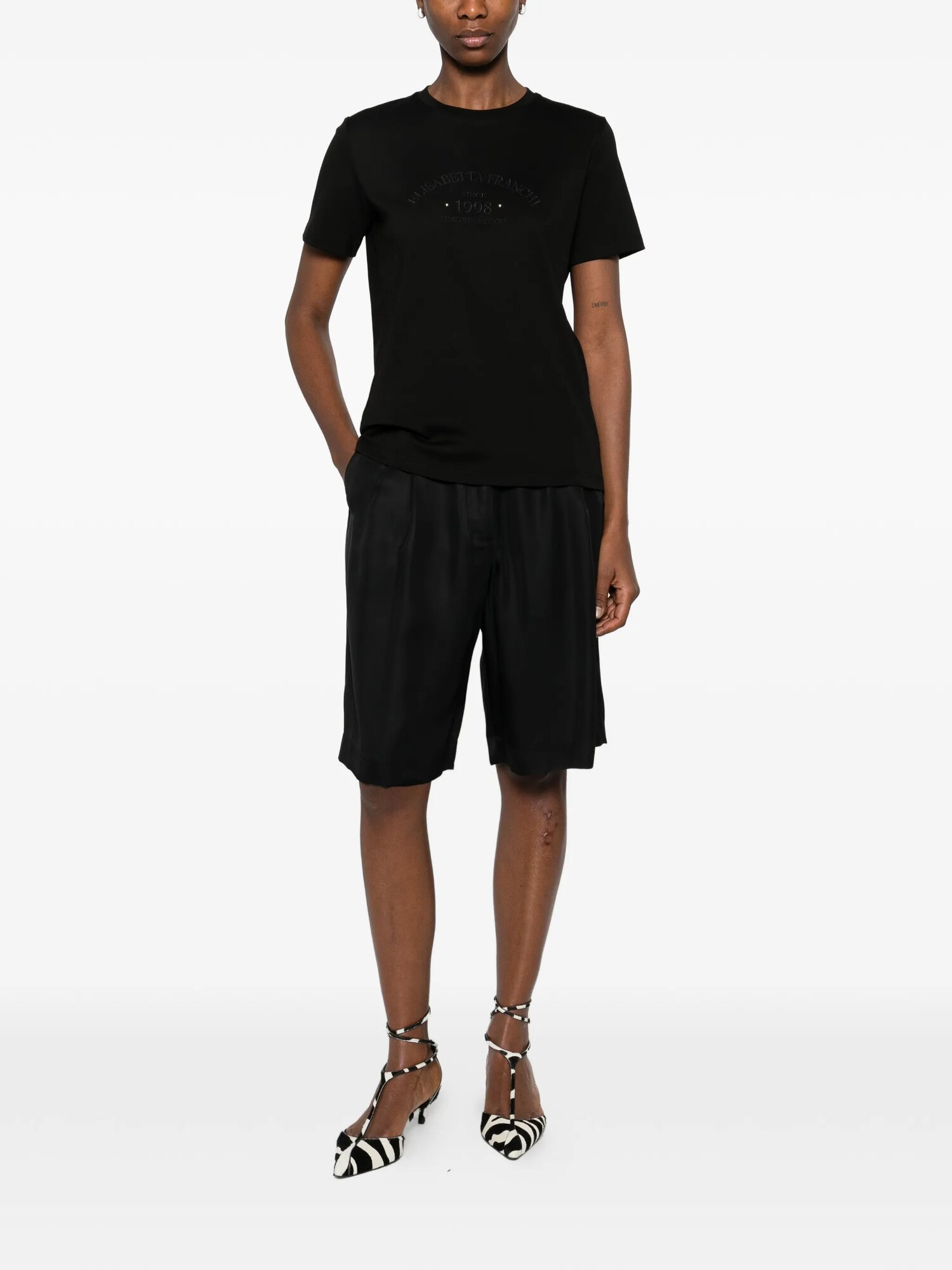 Футболка Elisabetta Franchi Logo T-shirt, размер 44 — фото 1