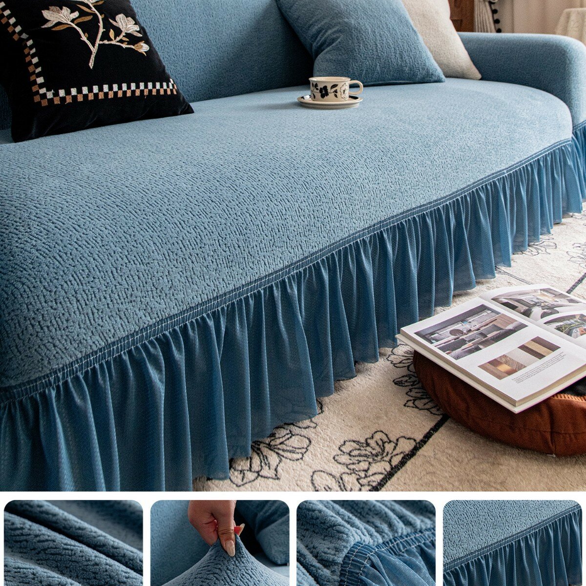 2026 Новый Утолщенный Полный Чехол для Дивана, Устойчивый к Царапинам, Пылезащитный, Универсальный, с Юбкой, Зимний
