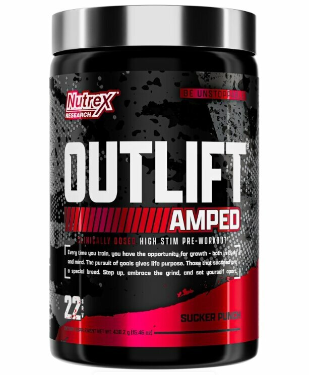 Nutrex Outlift Amped (438,2-449,1 гр) - Sucker Punch (Фруктово-Конфетный Пунш)