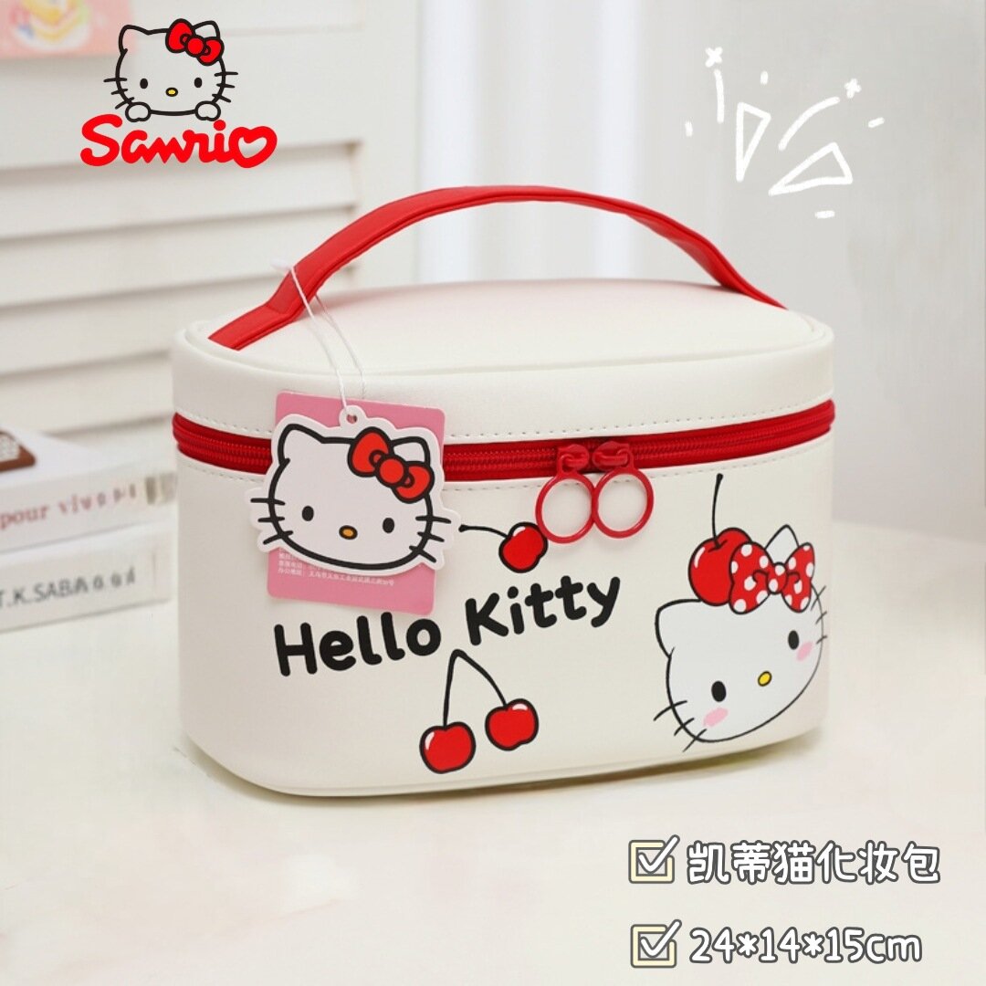 Сумка для туалетных принадлежностей Sanrio Hello Kitty, органайзер для макияжа, портативная сумка из оксфордской ткани, модная дорожная косметичка