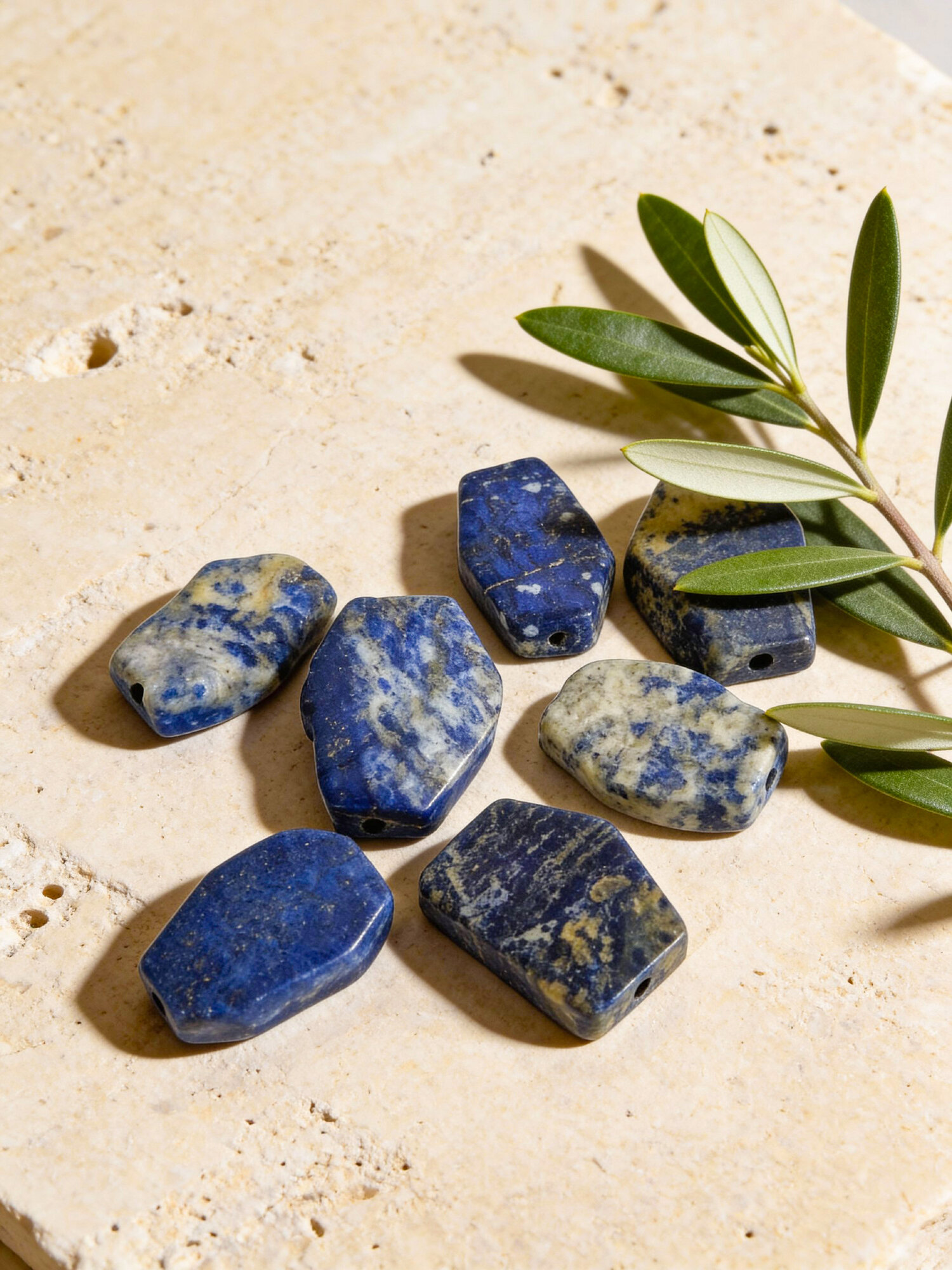 Лазурит необработанный Бусина для рукоделия из натурального камня