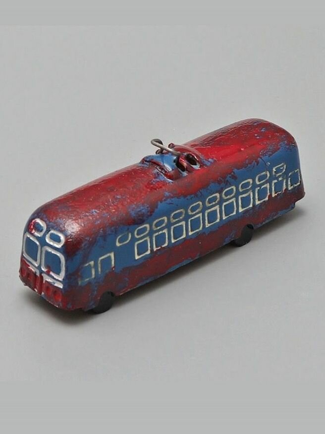 Антикварная детская игрушечная машинка "Трамвай", пластмасса, 1950-е гг, СССР
