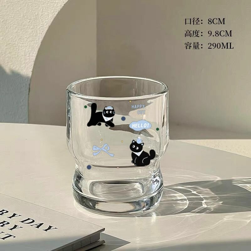 Стеклянный стакан с собачкой, милая кружка для кофе, молока и напитков
