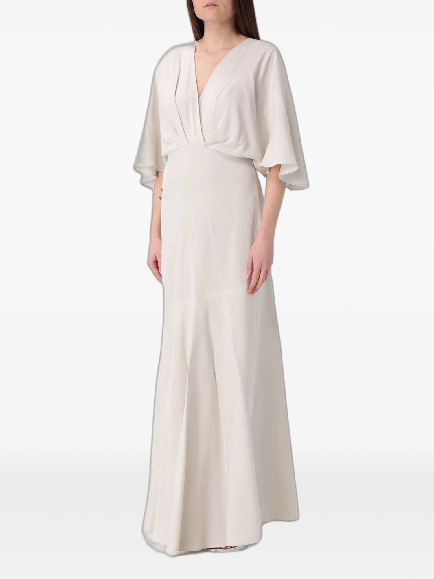 Платье Agnona V-neck flared maxi dress, размер 42, разноцветный — фото 1
