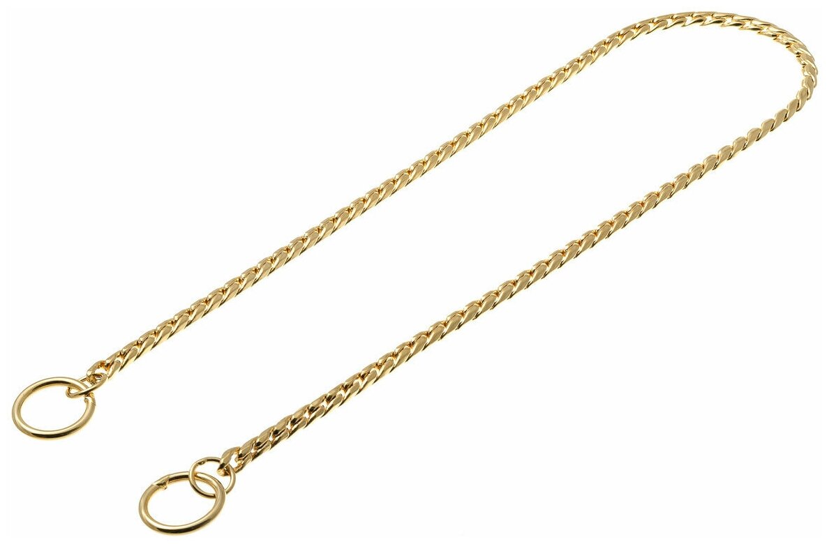 Ошейник цепь рывковая выставочная (цепочка-кобра) для собак, плетение Кобра 2,5 мм, длина 65 см, вес 94 гр, Zoo One