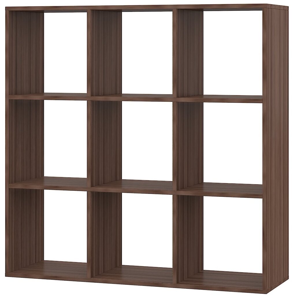 Стеллаж СТ-11 "Колизей мебель" ясень шимо темный (ШхГхВ) (1054х330х1054)мм, 9 ниш