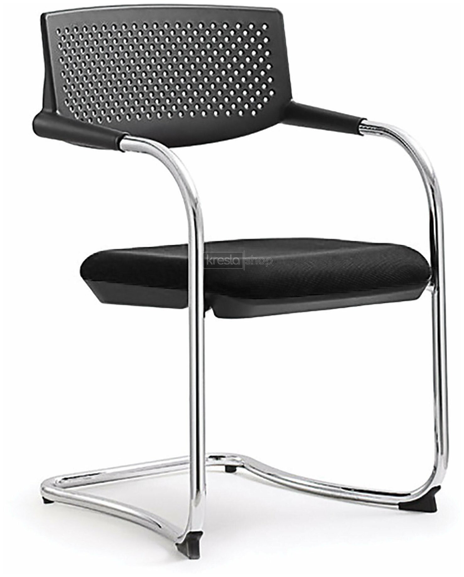 Конференц-кресло Norden Visavi black CF CH-172C-BLACK-OS-01 черная пластиковая спинка, черная ткань, штабелируемое