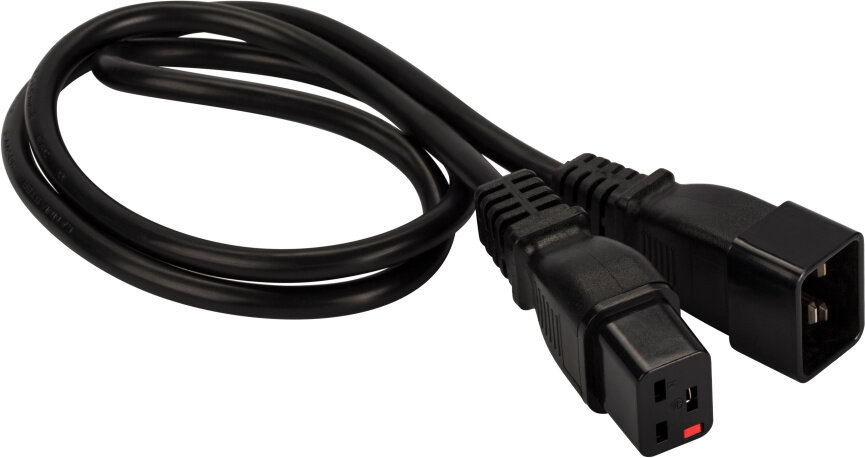 Шнур питания Lanmaster с блокировкой C19-C20, 3х1.5, 220В, 16А, черный, 3 метра