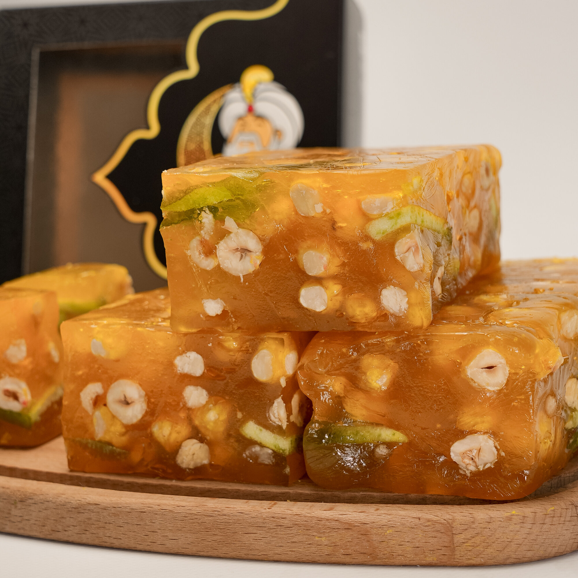 Лукум лимонный с фундуком и фруктами 500 гр. Турция