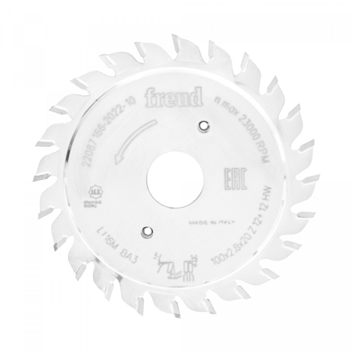 Подрезная дисковая пила FREUD составная 100x2,8x20 Z=12+12 LI16MBA3