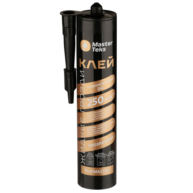 Клей монтажный MASTERTEKS PM D4 жидкие гвозди 380г бесцветный, арт.9753132