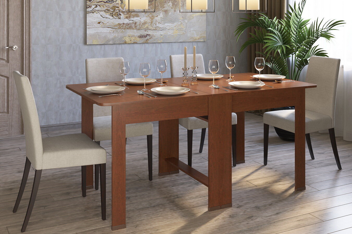 Стол-книжка СКР-8-Р Вишня, раскладной, обеденный, 78.8х87.0х170.0 см, россия