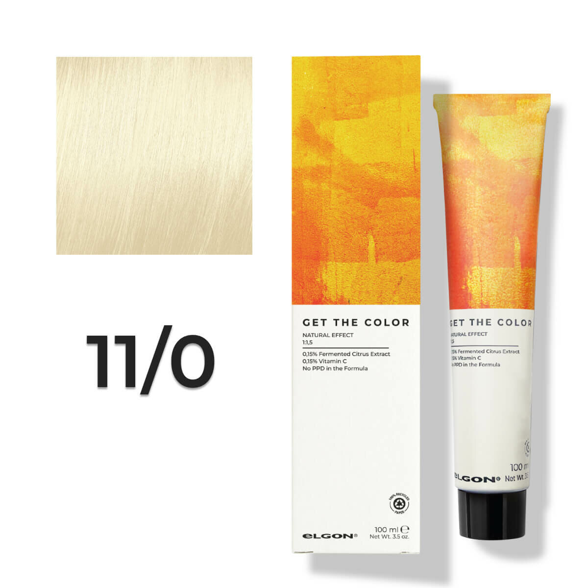 Стойкая краска для волос профессиональная Elgon Get the Color New 11/0 Суперосветляющий блонд Натуральный, 100 мл