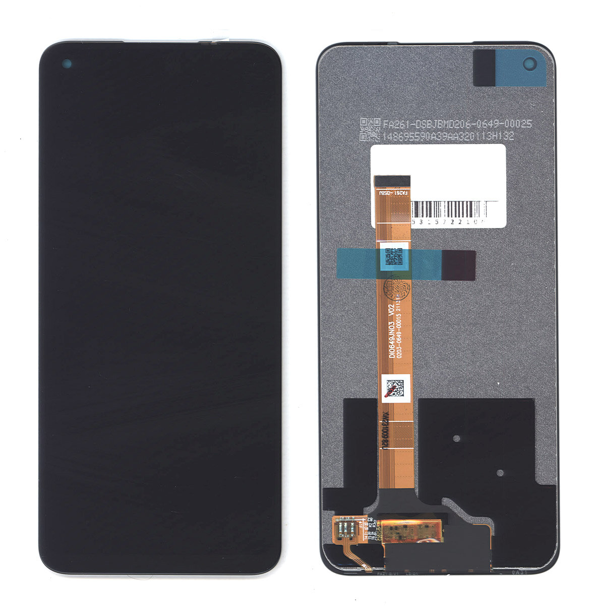 Дисплей (модуль) для OPPO A54 5G в сборе с тачскрином черный