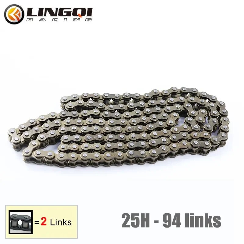 LINGQI 25H цепи для скутера, строительная цепь 94 96 98 120 124 138 168L для питбайка, мини-мотоцикла, электроника