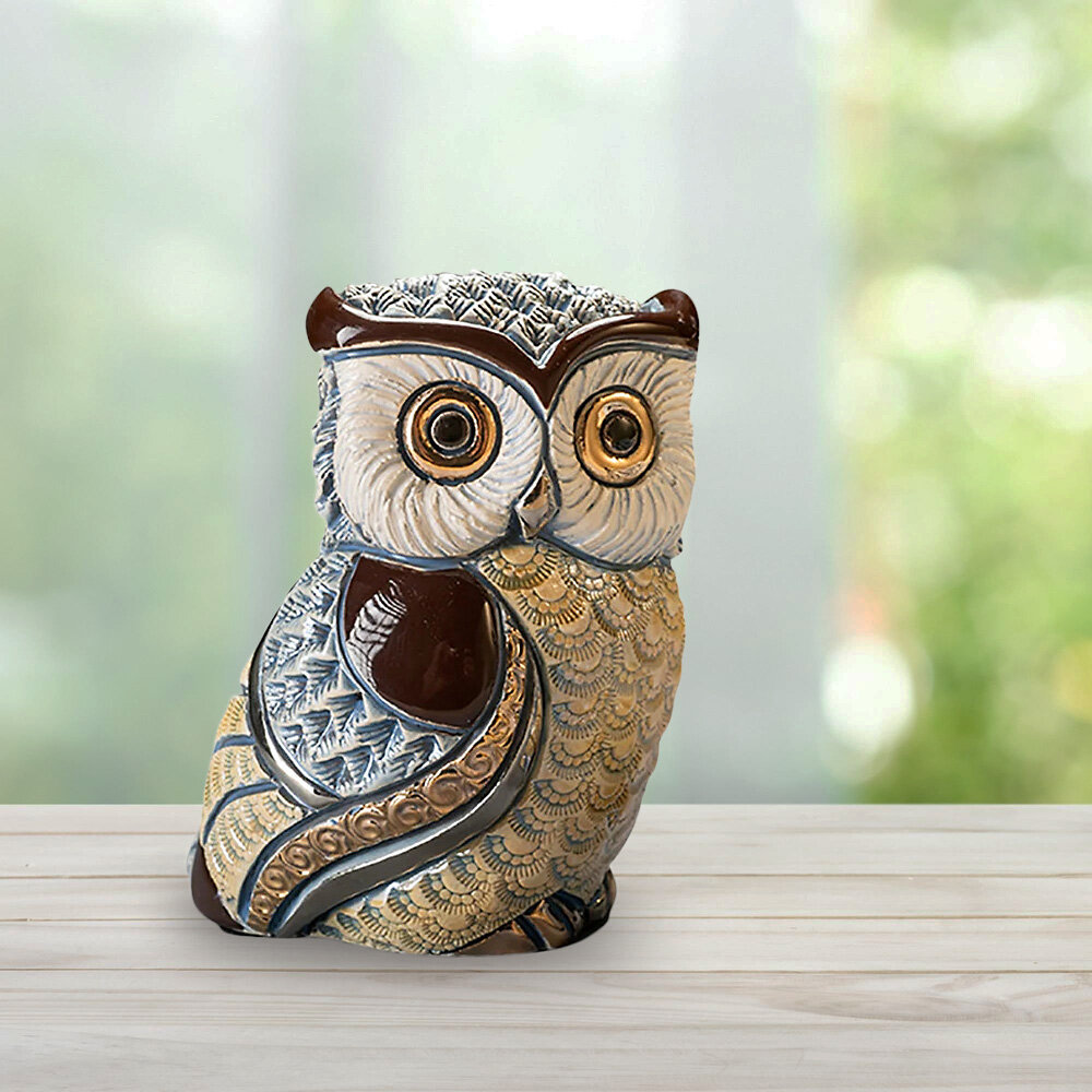 Статуэтка De Rosa "Длинноухая сова", керамика, ручная работа, 9 см