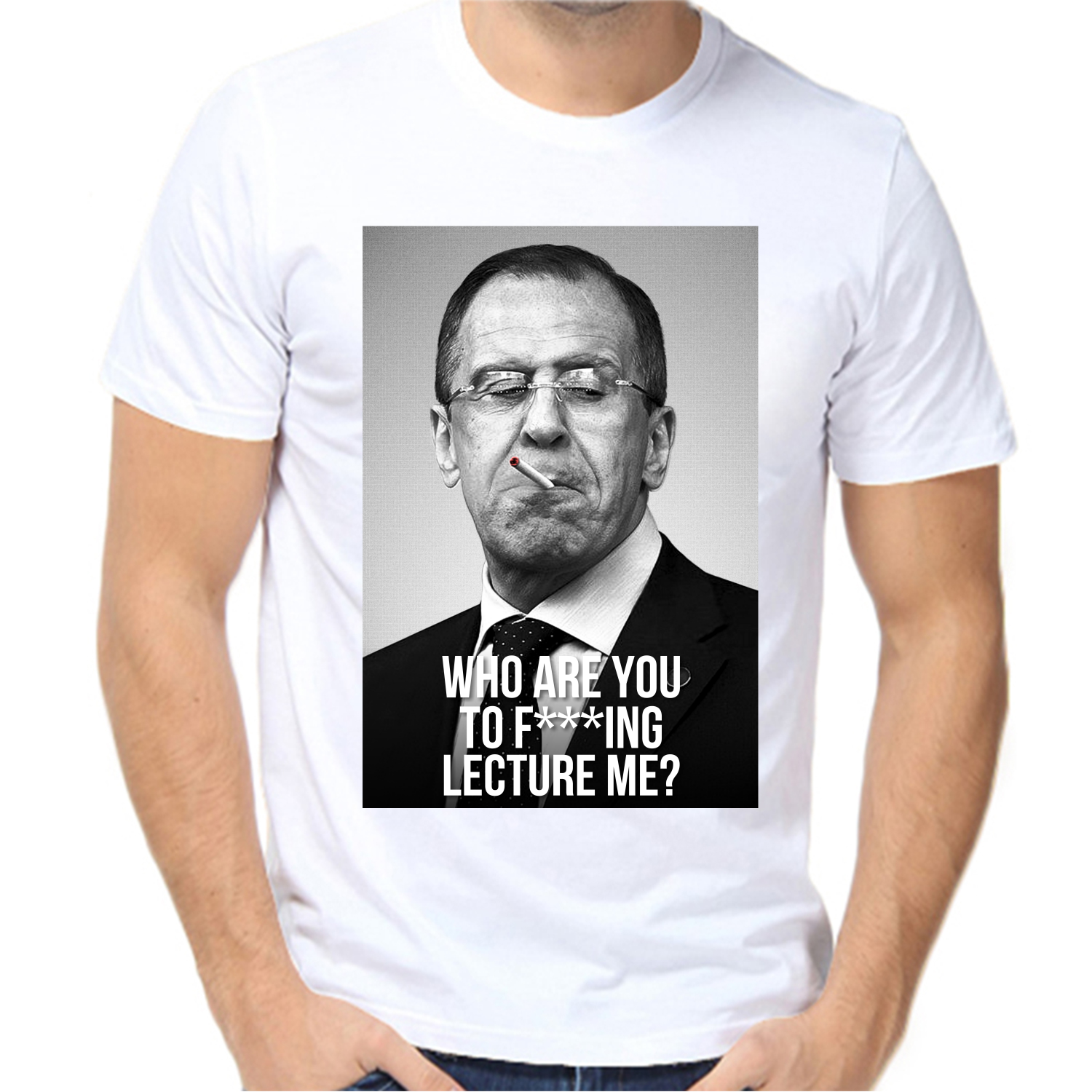 Футболка Лавров who are you to f lecture me