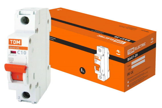 Автоматический выключатель TDM Electric / ТДМ Электрик ВА47-29 1Р 10А характеристика С 4.5кА, SQ0206-0072 / электроавтомат
