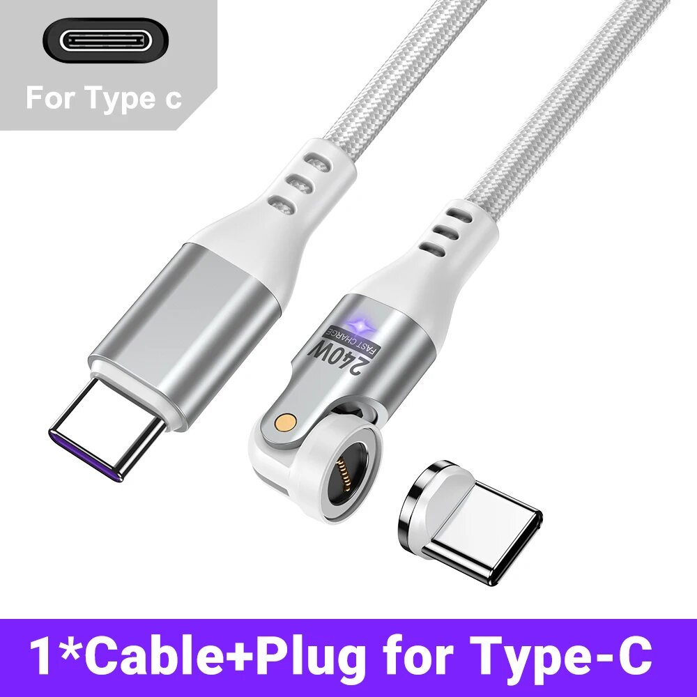 Магнитный кабель Type-C AUFU 240W, 1.8м, белый