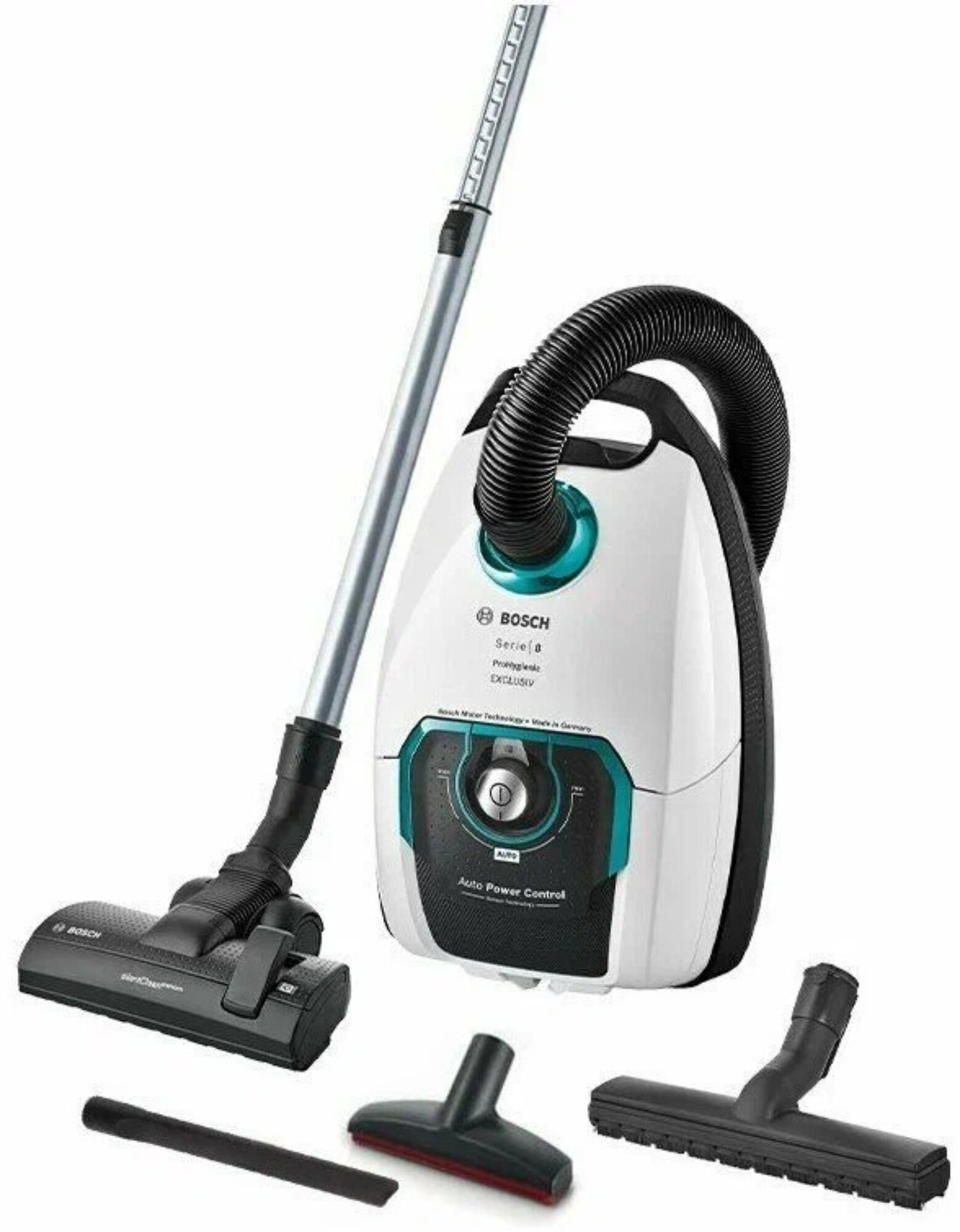 Пылесос Bosch BGL8HYG2, белый, напольный мешковый, с фильтром HEPA и системой PowerProtect для сухой уборки