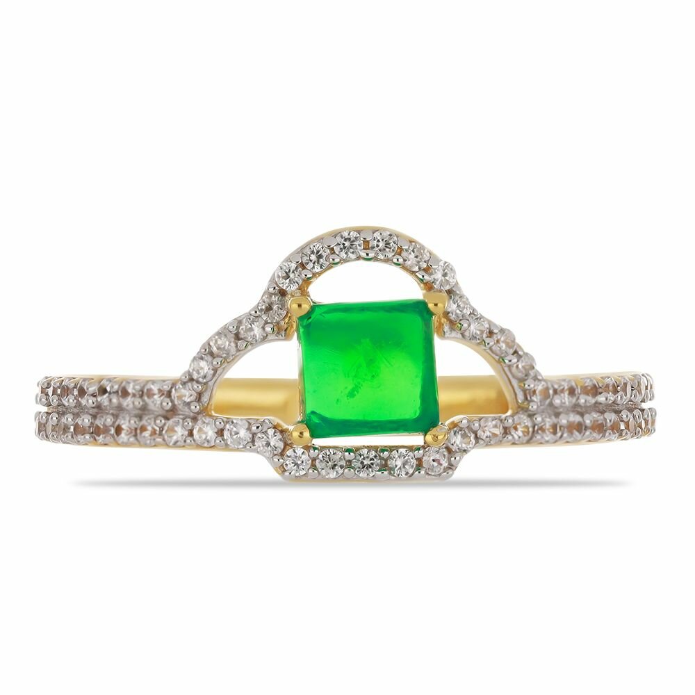 Кольцо, серебро, 925 проба, циркон, опал